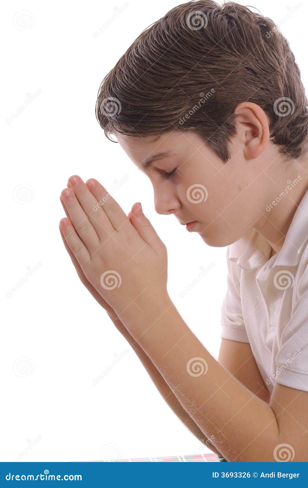 Young Boy Praying on White Vertical Stock Photo - Image of jesus, pray ...