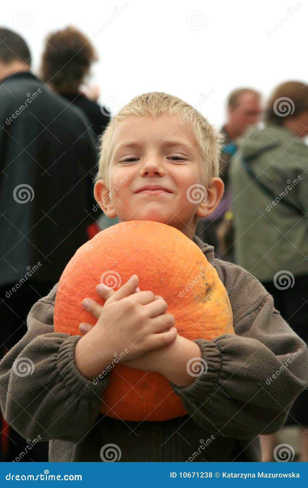 Young boy with pumpkin. stock photo. Image of little - 10671238