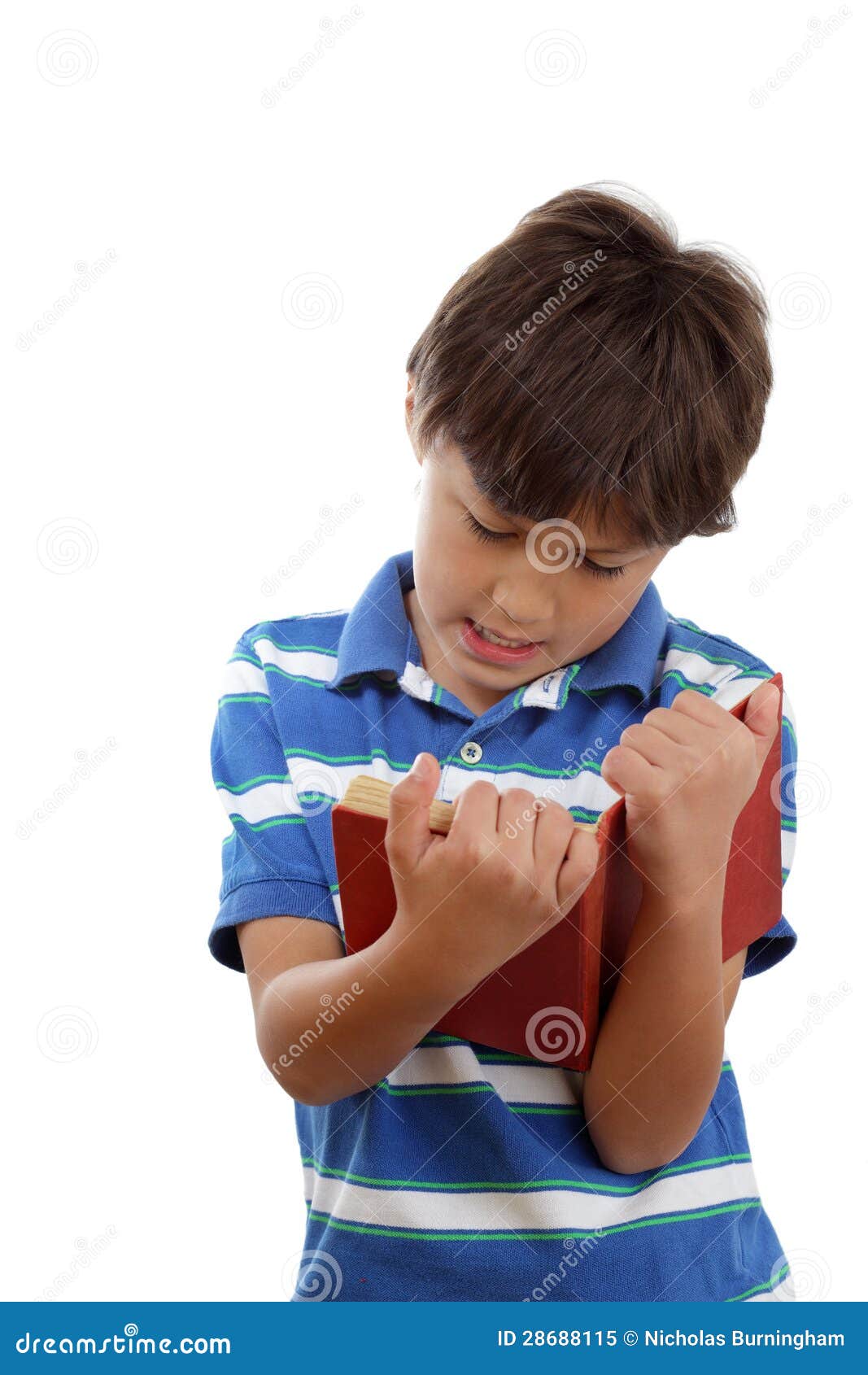 Young boy reading a book stock image. Image of childhood - 28688115