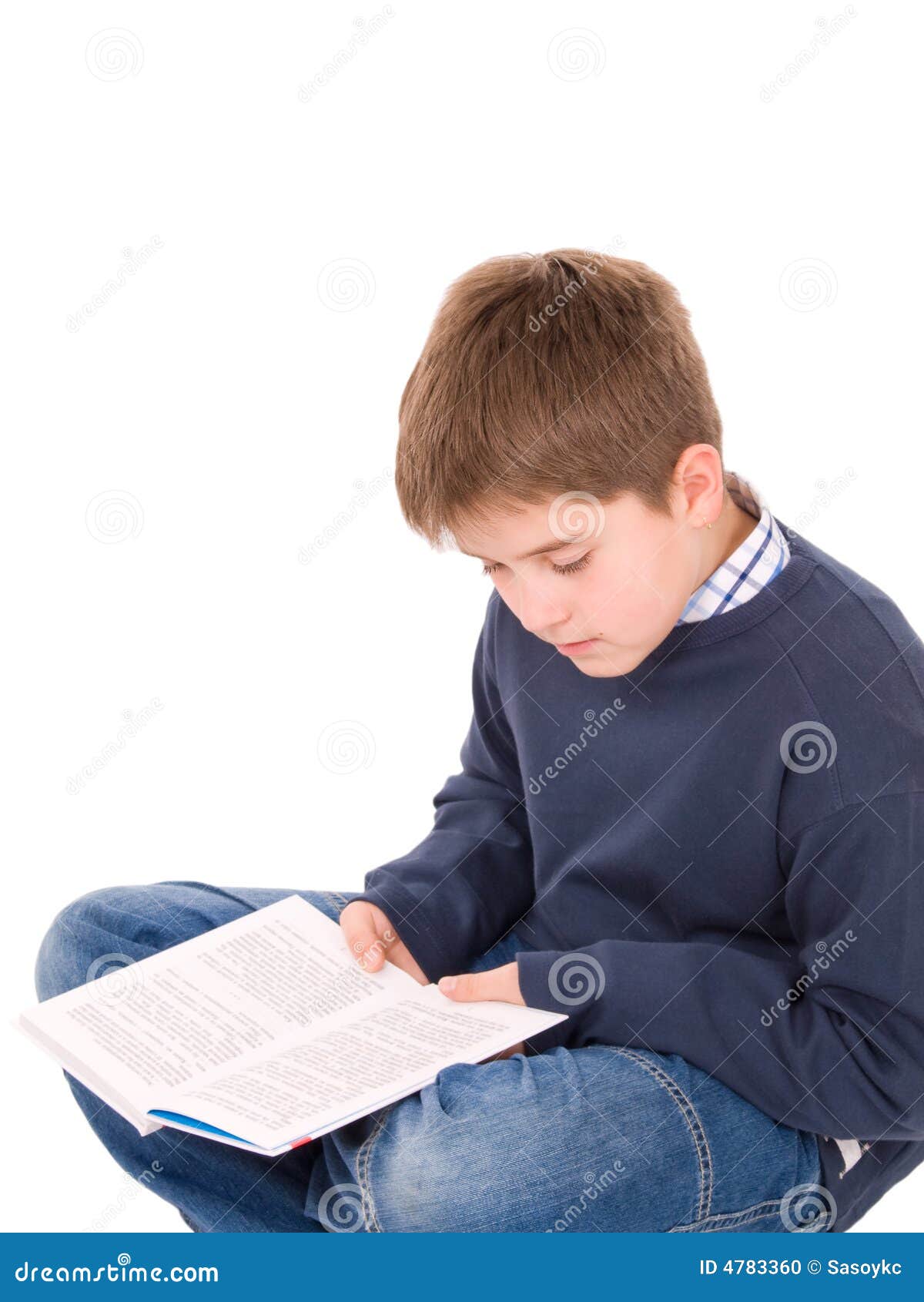 Young boy reading a book stock photo. Image of child, intelligent - 4783360