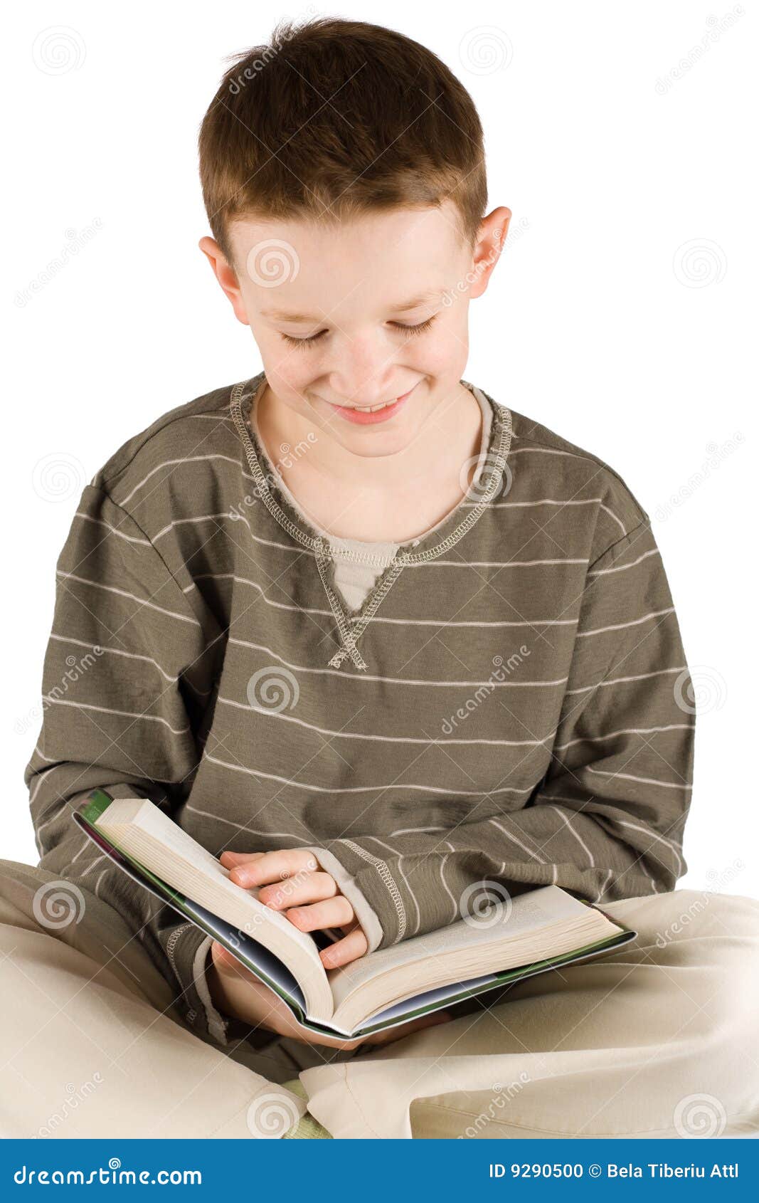A young boy reading a book stock photo. Image of smiling - 9290500
