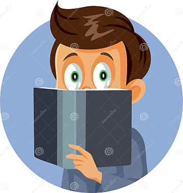 Young Boy Reading a Book Vector Illustration Stock Vector ...