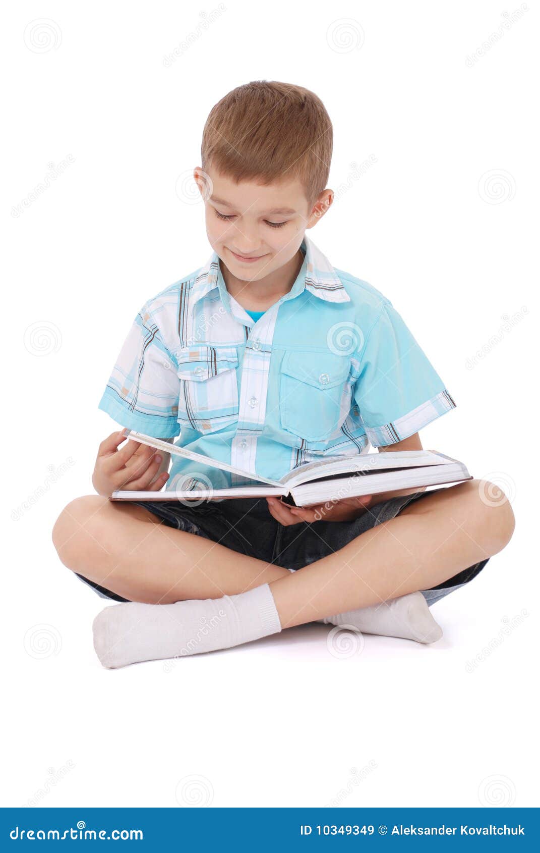 Young Boy Reading a Picture Book Stock Image - Image of september ...