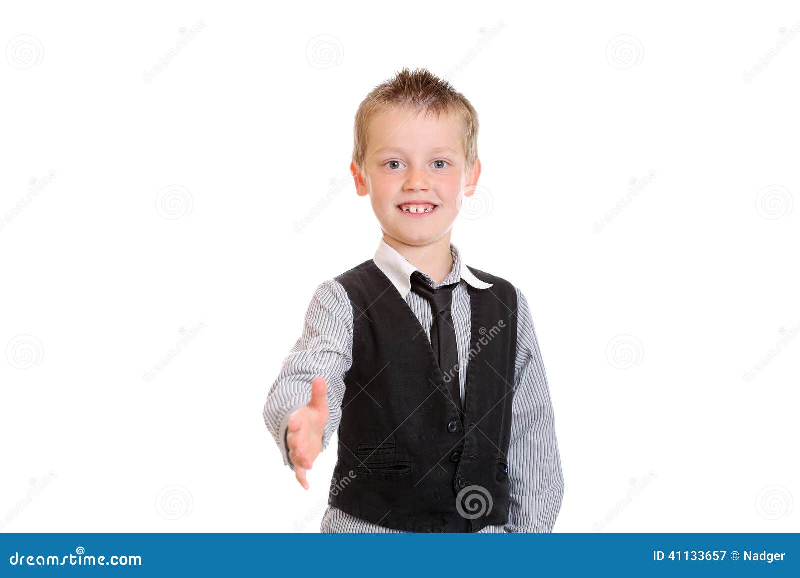 Young Boy Ready To Shake Hands Stock Image - Image of seven, teen: 41133657