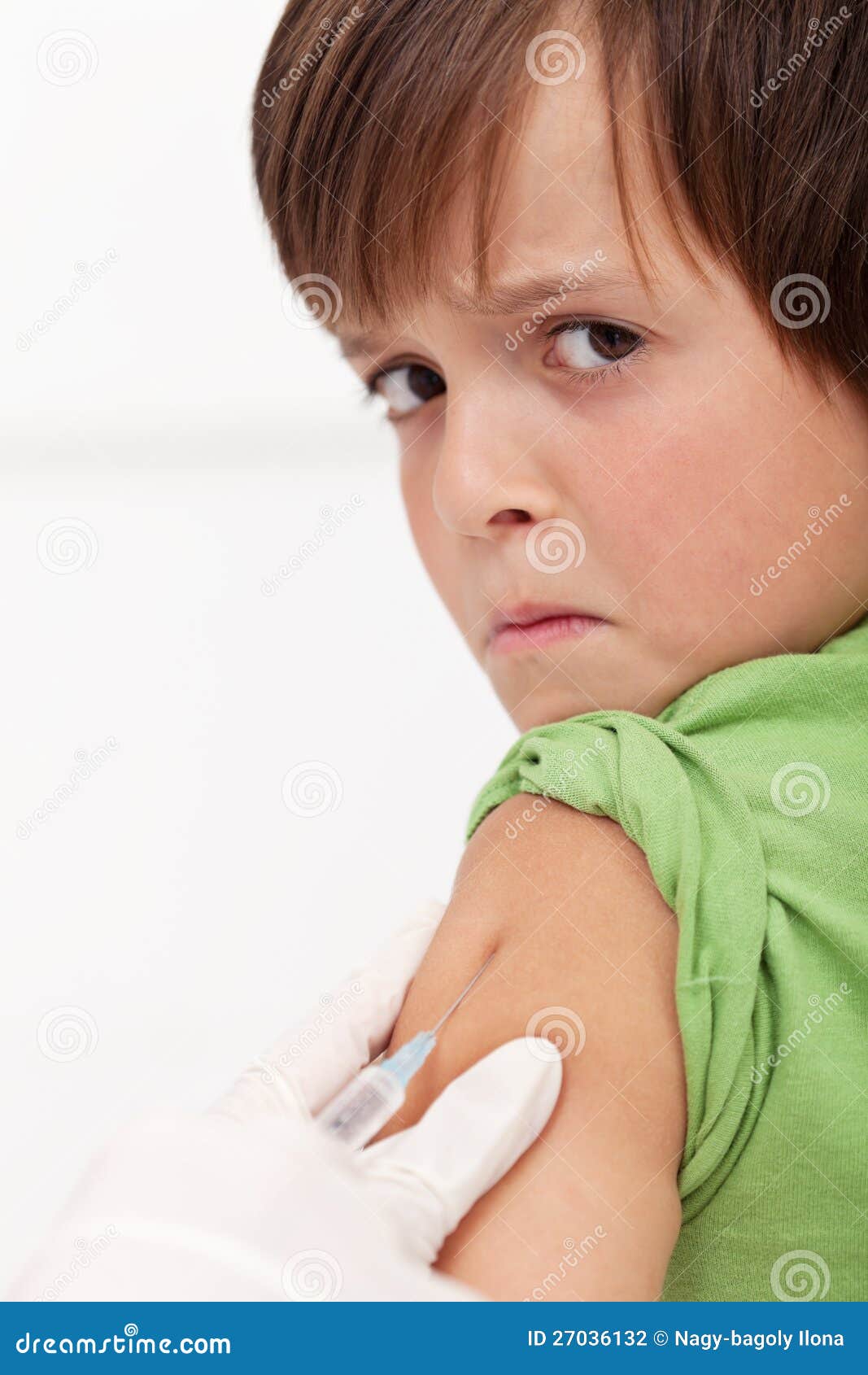 Young Boy Receiving Injection or Vaccine Stock Photo - Image of ...