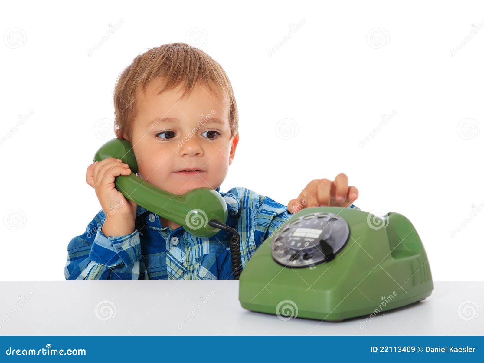 Retro Rotary Telephone Of Gray Plastic With Rotary Dial On A Dar ...