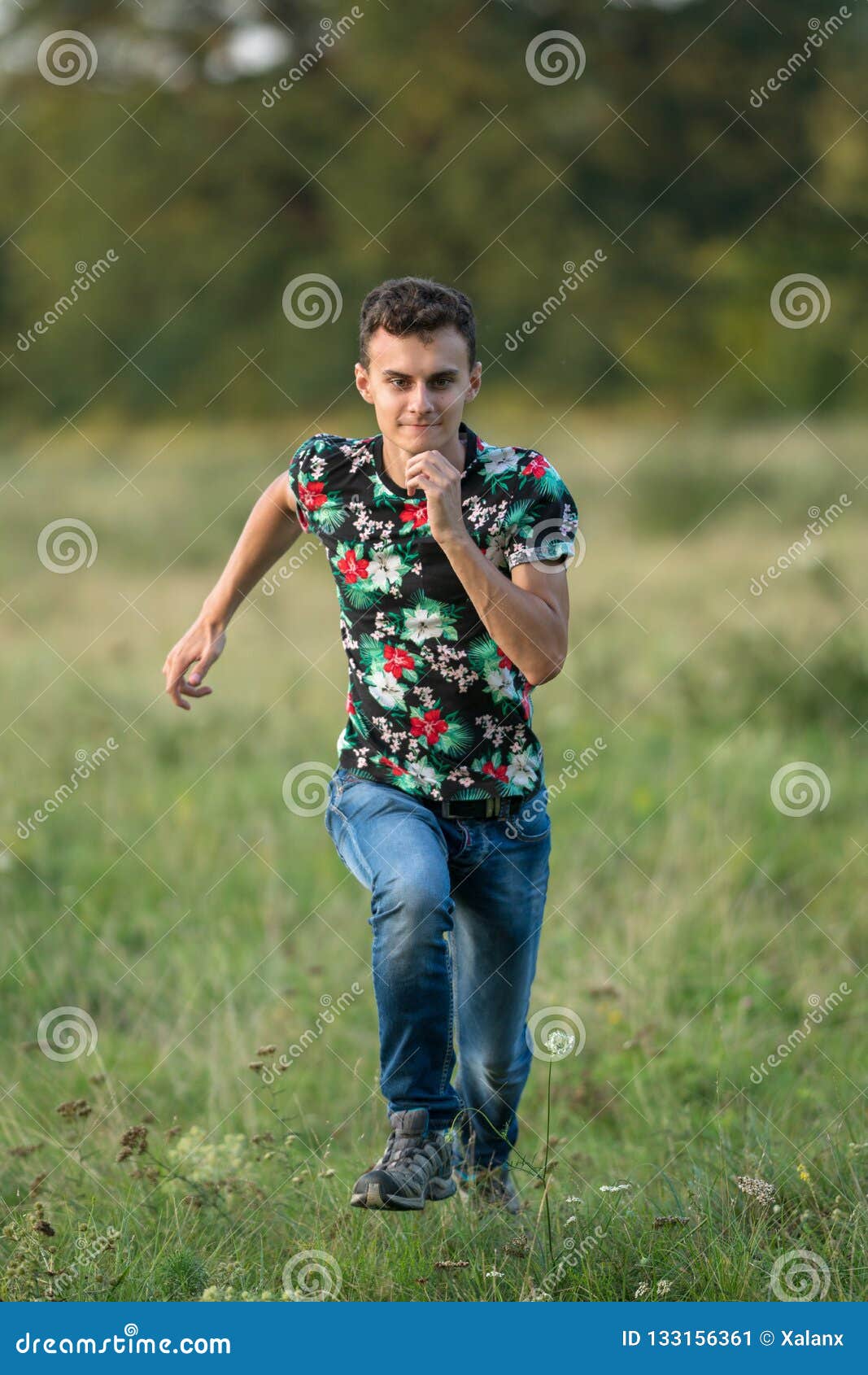 Young boy running stock image. Image of leisure, adult - 133156361
