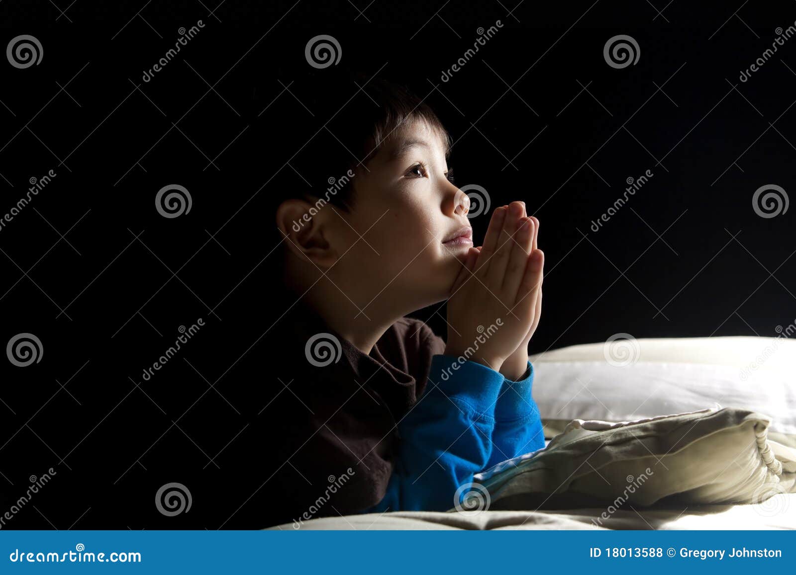 Young Boy S Bedtime Prayer. Stock Photo - Image of christianity ...
