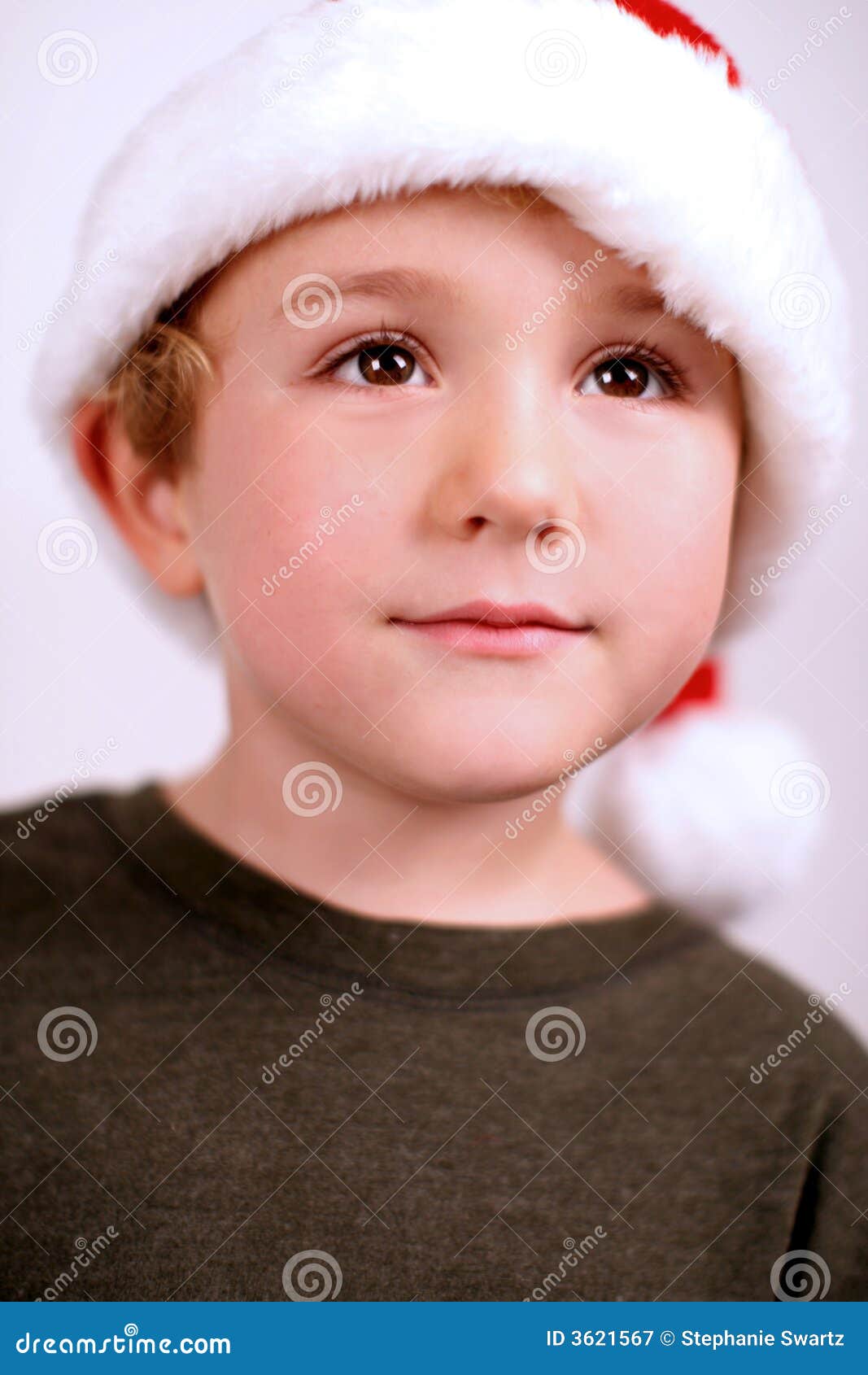 Young boy in a santa hat stock image. Image of child, smile - 3621567