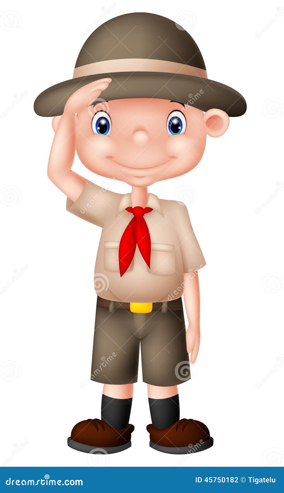 Boy Scout Cartoon Pointing On Blank Sign Vector Illustration ...