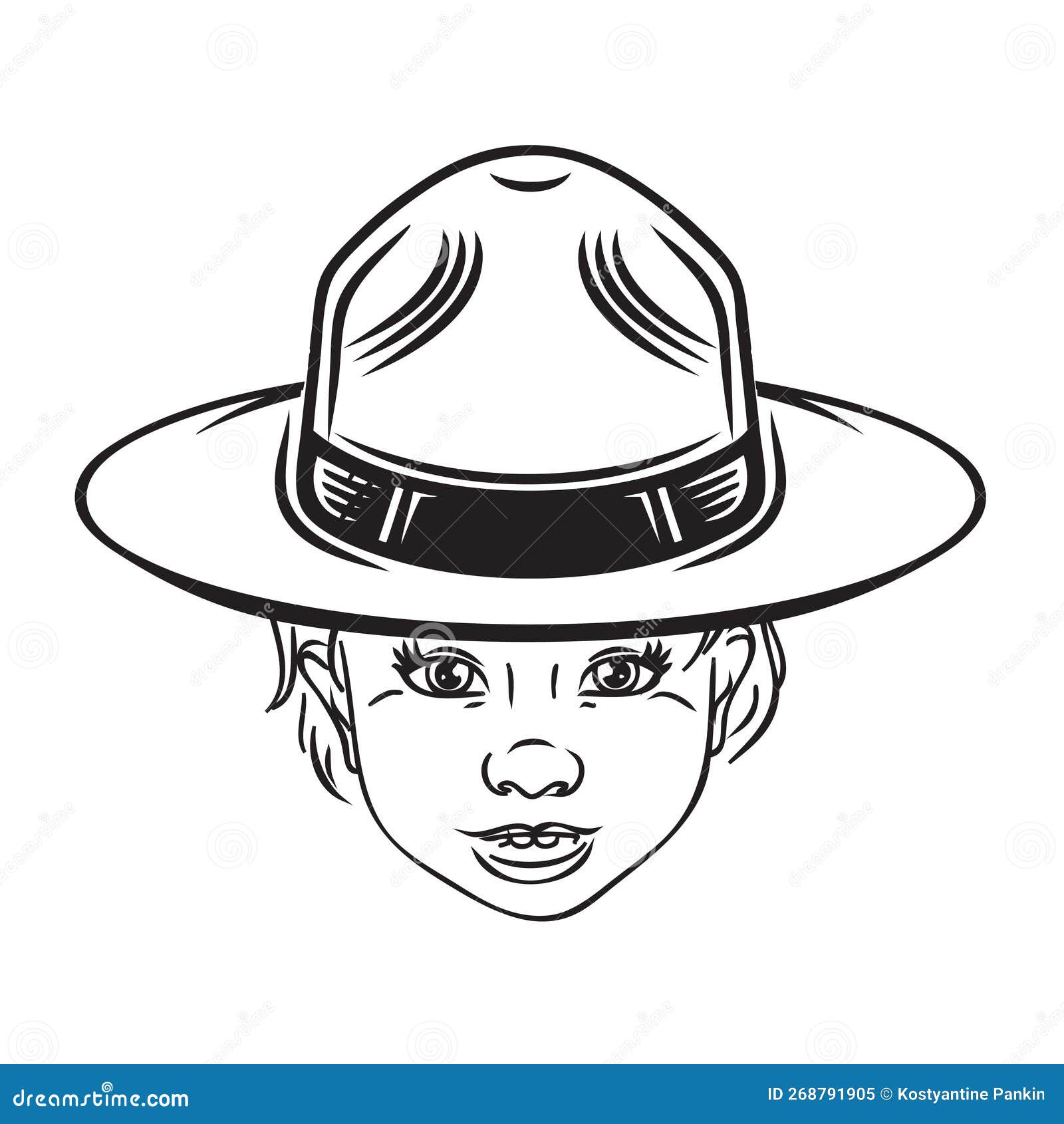 Young boy scout in a hat stock vector. Illustration of accessory ...