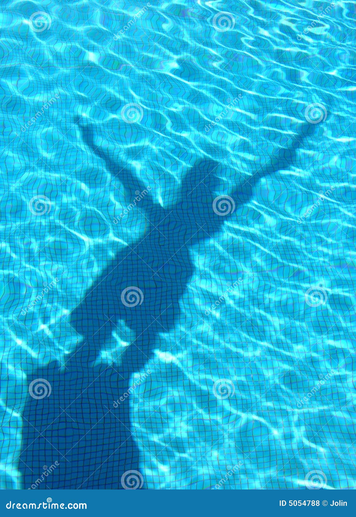 Young Boy Shadow Diving in the Swimming Pool Stock Photo - Image of ...