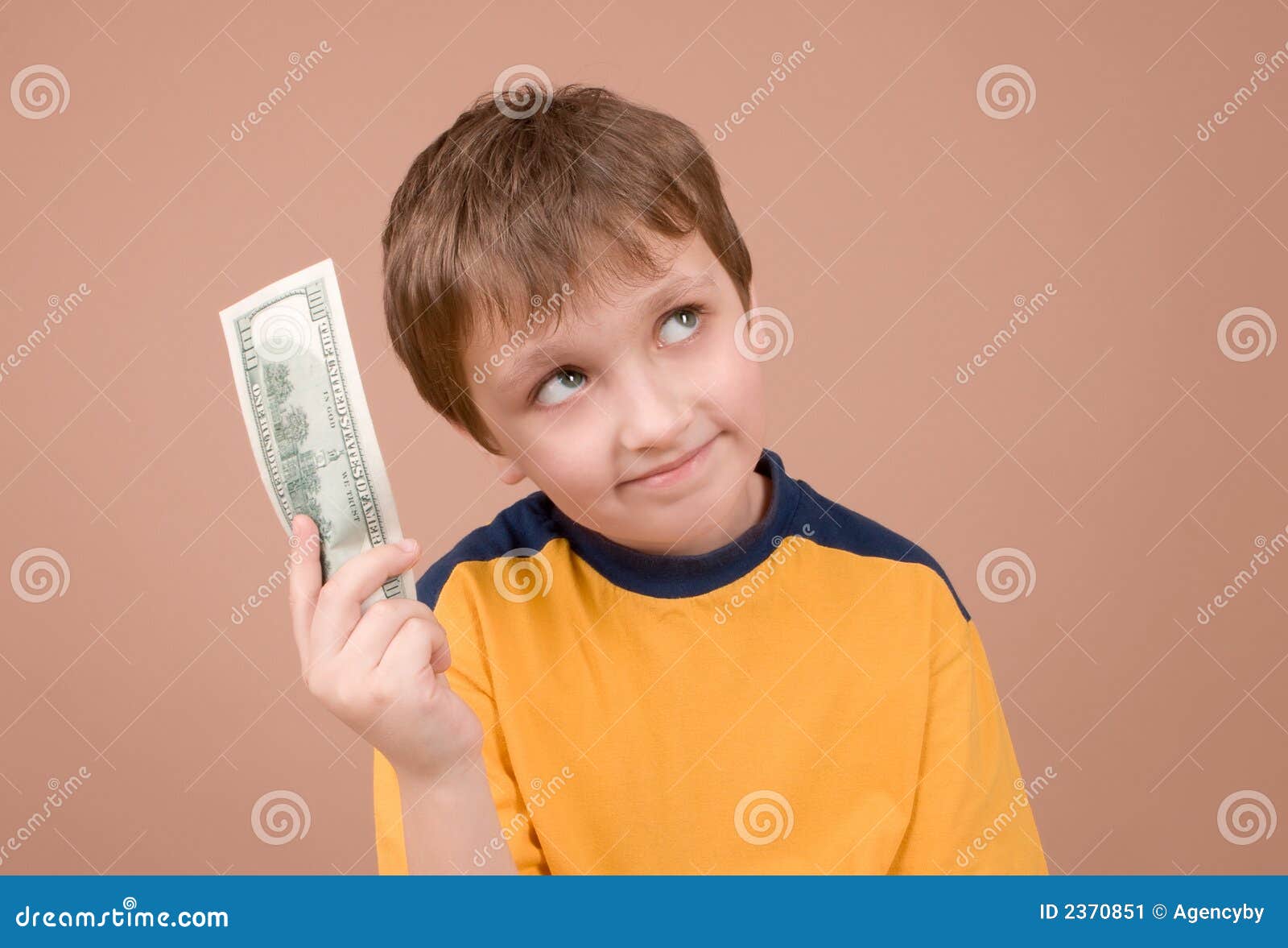 Young boy showing money stock image. Image of incentive - 2370851