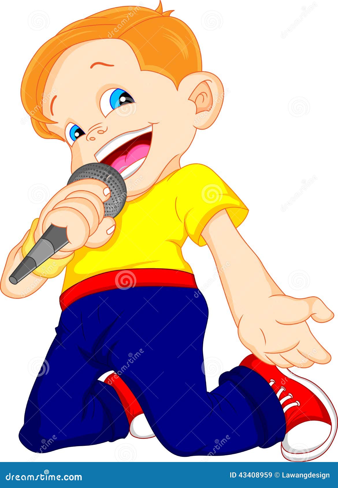 Cute Boy Singer Clip Art Boy Singing Vector Art, Icons, And Graphics