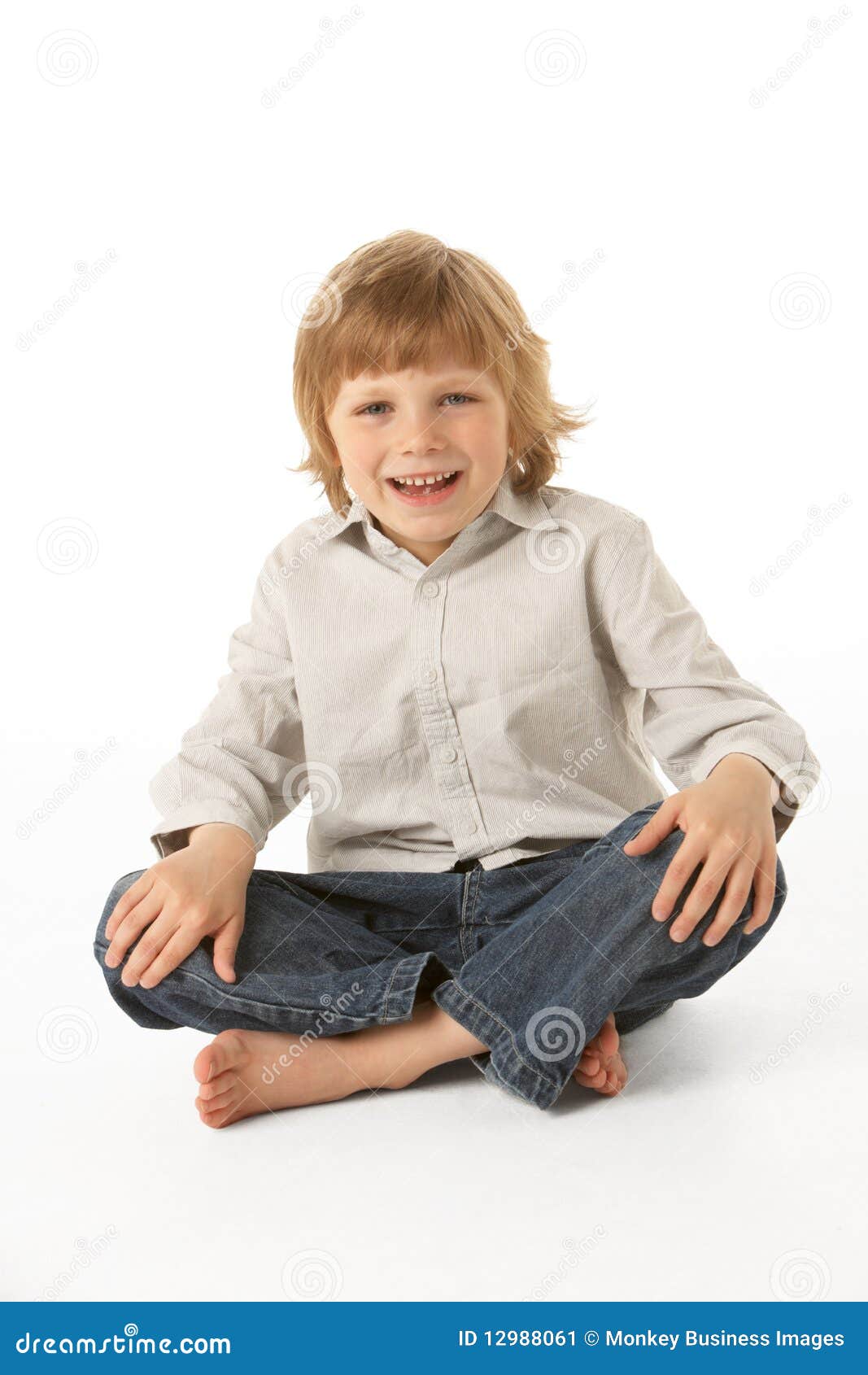Young Boy Sitting stock image. Image of child, studio - 12988061