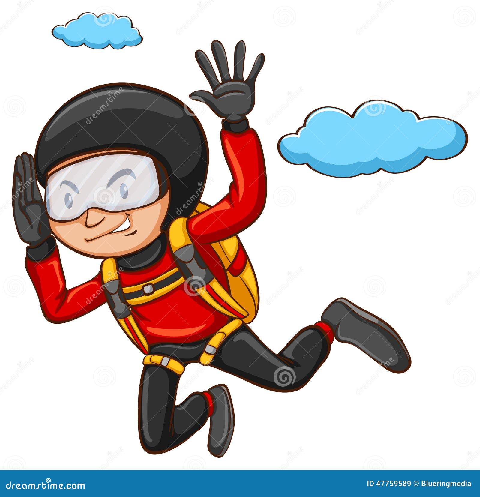 A young boy skydiving stock vector. Illustration of backpack - 47759589