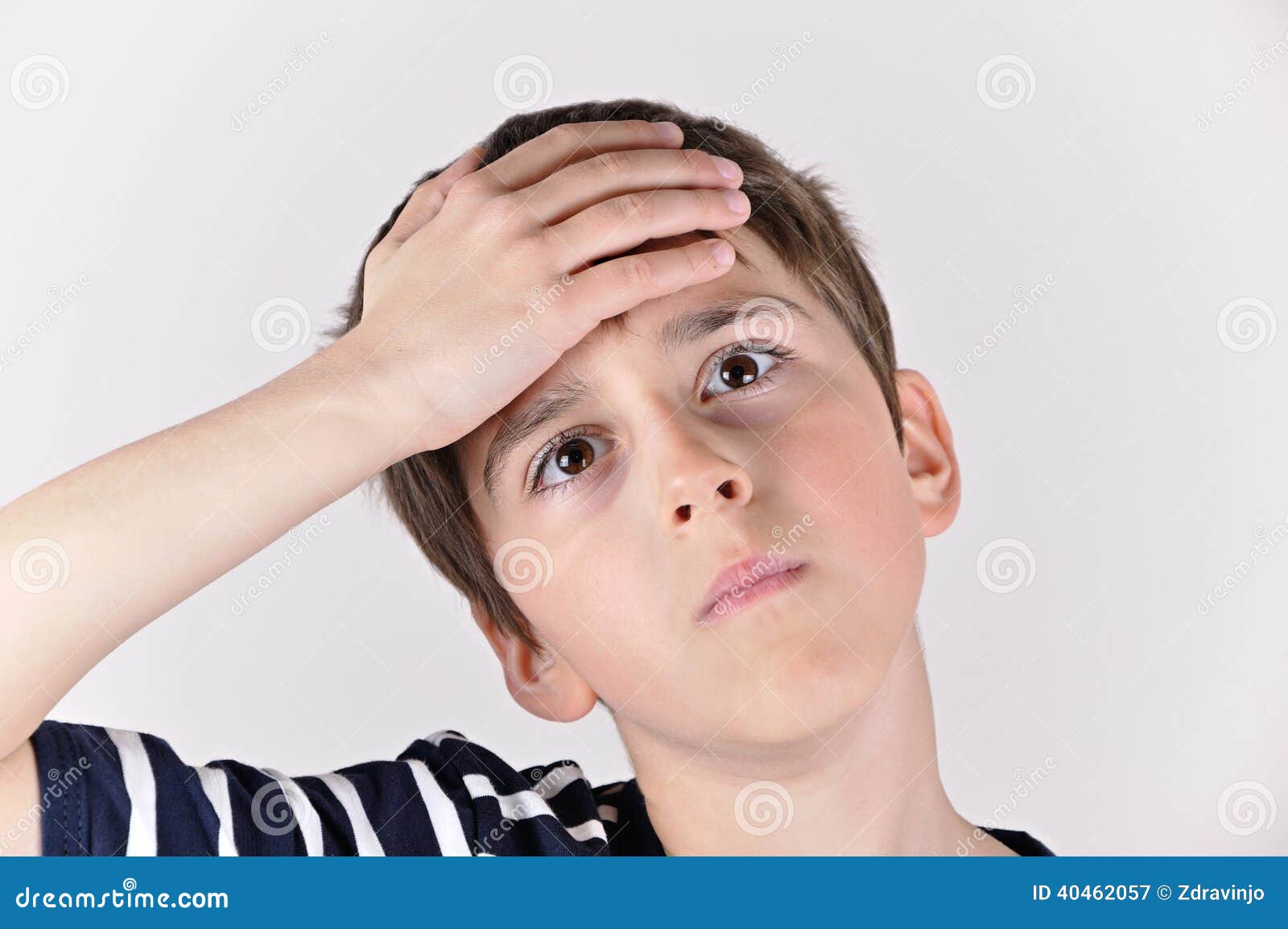 Young Man, Slapping Hand On Head Having A Duh Moment Isolated On Gray ...