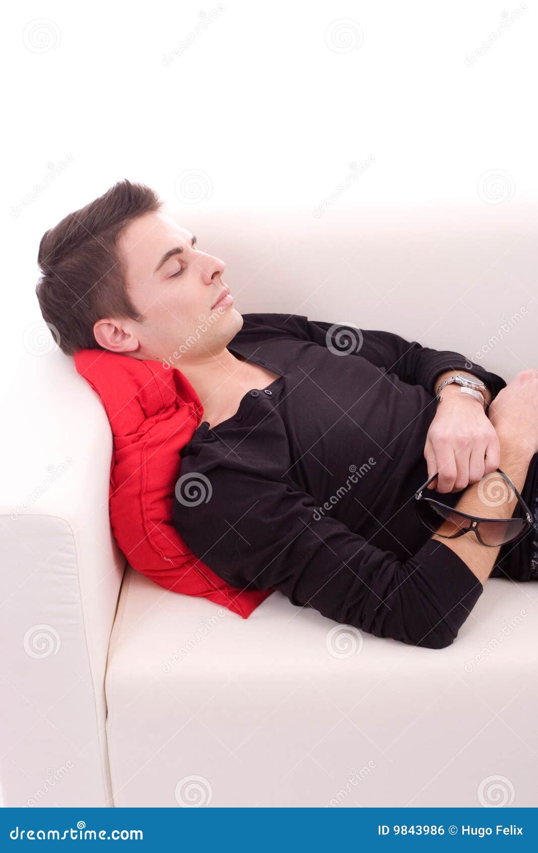 Young Boy Sleeping on Couch Stock Photo - Image of male, color: 9843986