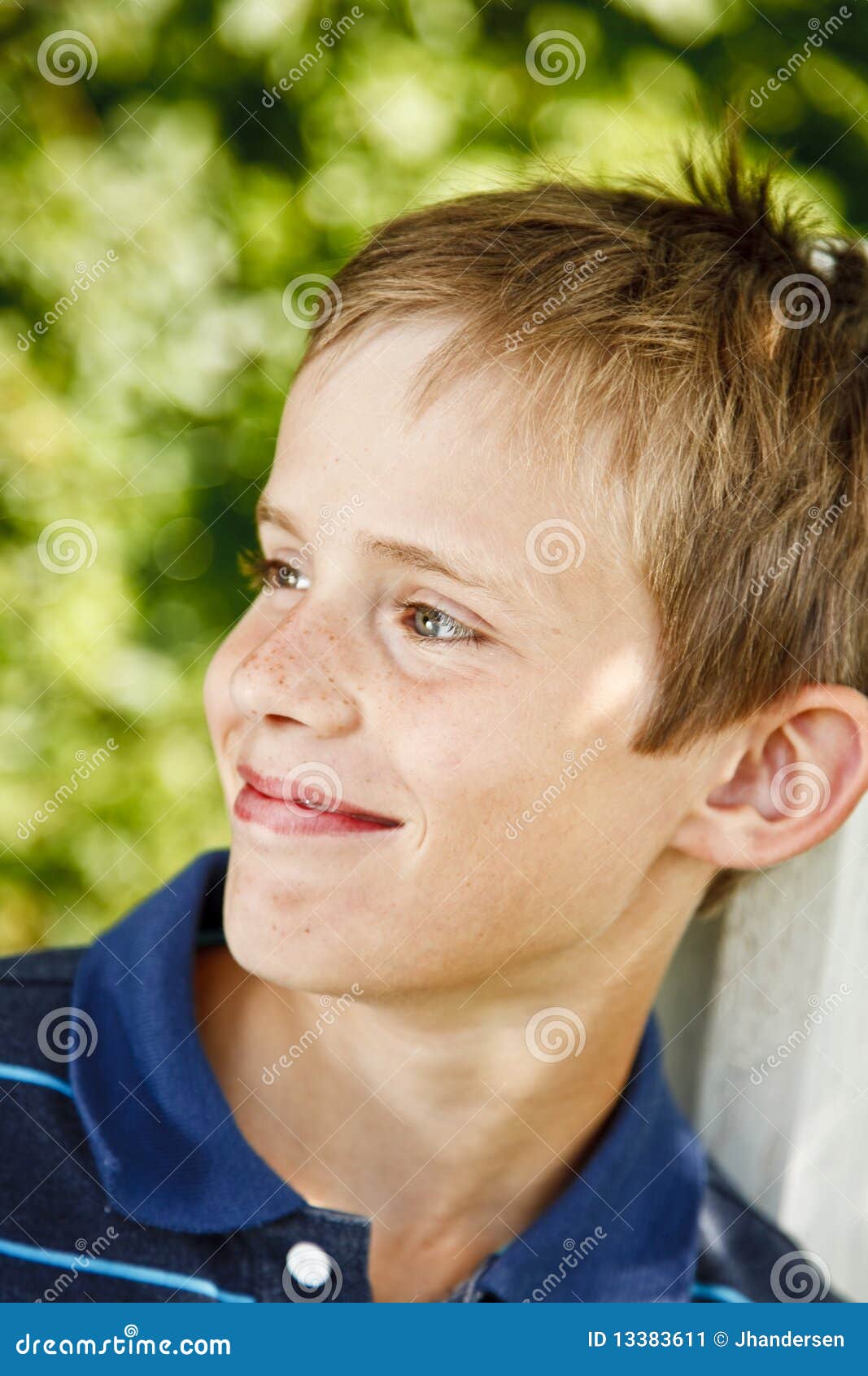 Young Boy Smiling in the Garden Stock Image - Image of human, outdoor ...