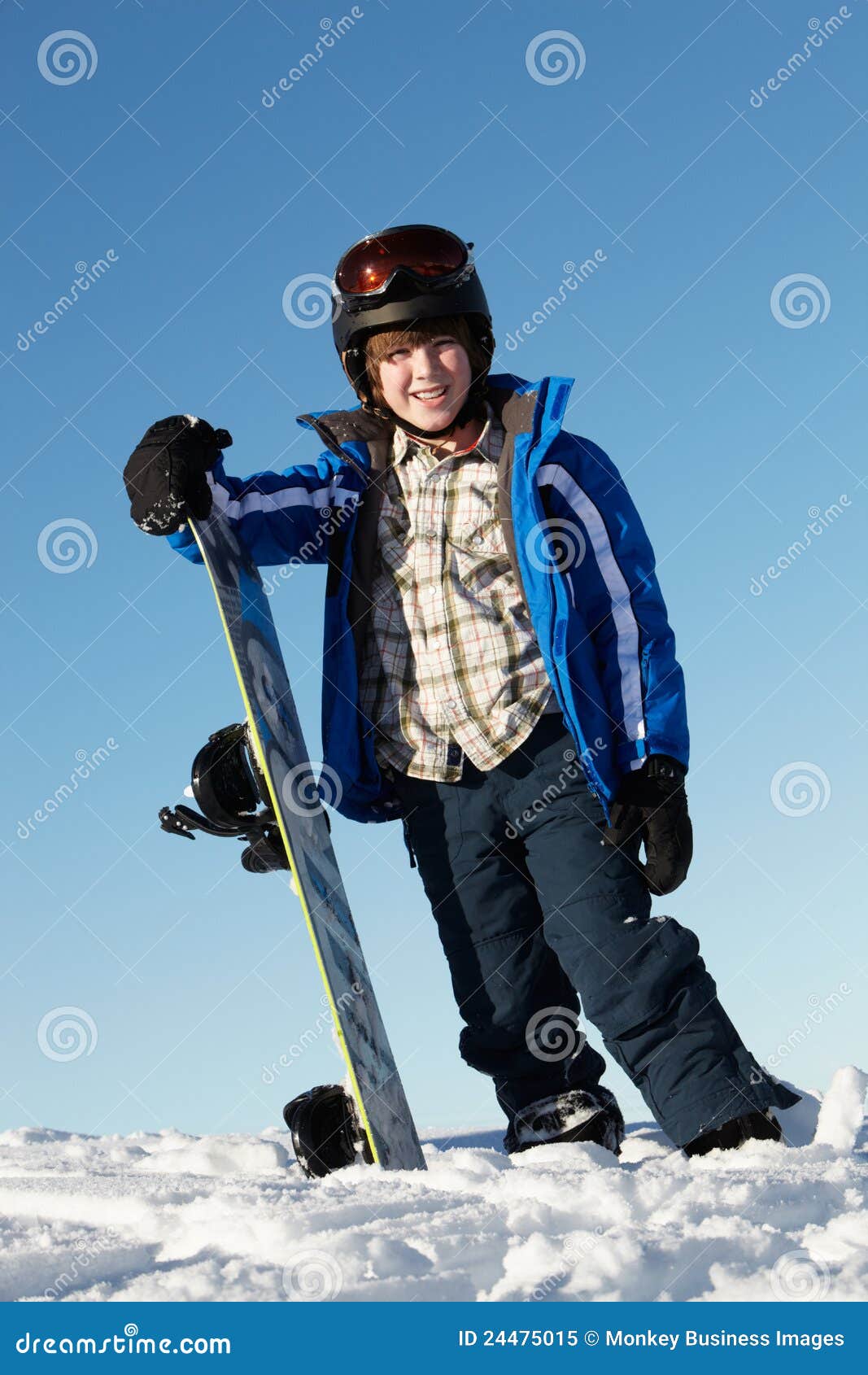 Young Boy with Snowboard stock image. Image of snowboarder - 24475015