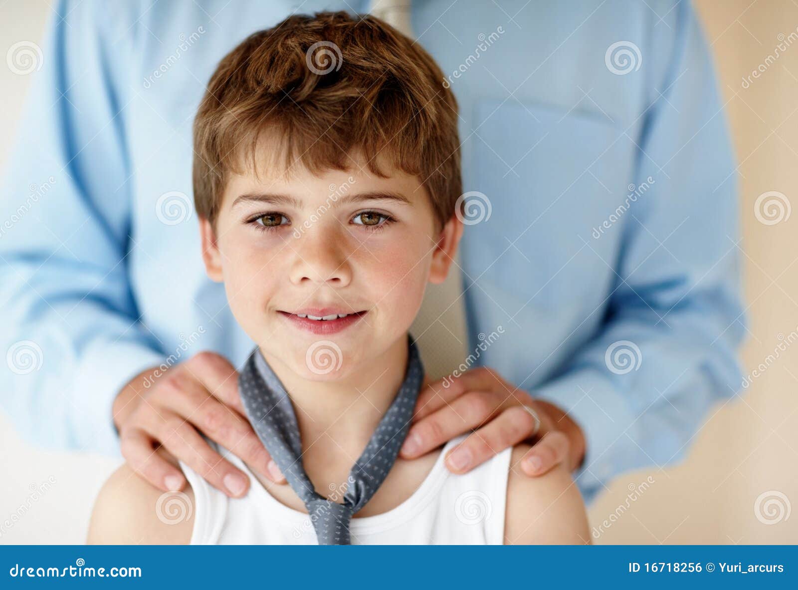 Young Boy Standing Alongwith His Father Stock Photo - Image of love ...