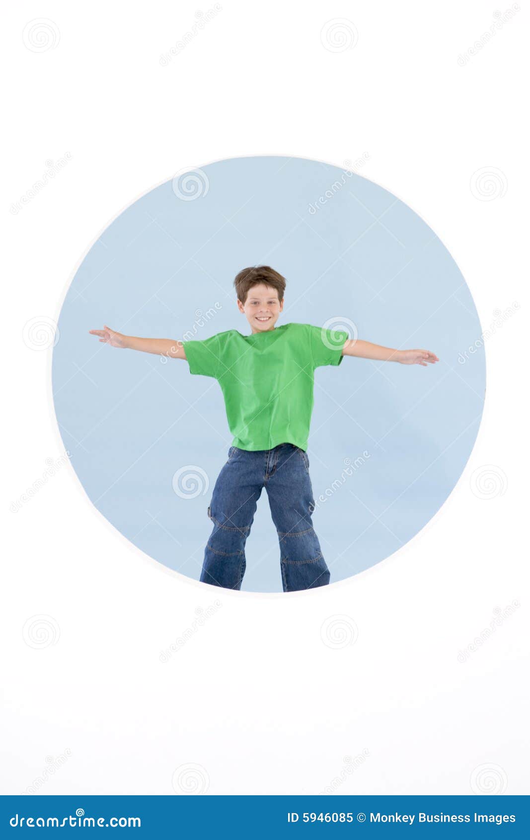 Young Boy Standing with Arms Out Smiling Stock Image - Image of open ...