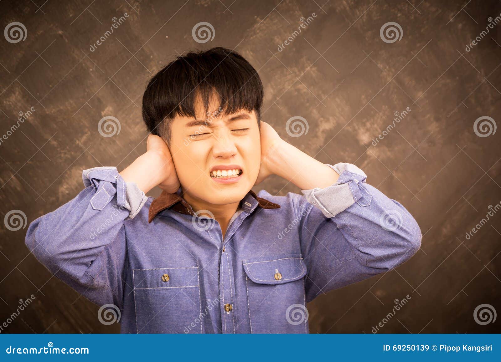 Young boy stress stock image. Image of fear, tired, young - 69250139