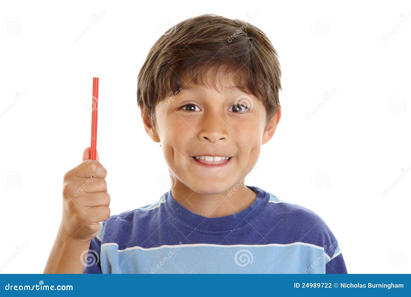 Young Boy Student with Pencil Stock Photo - Image of young, white: 24989722