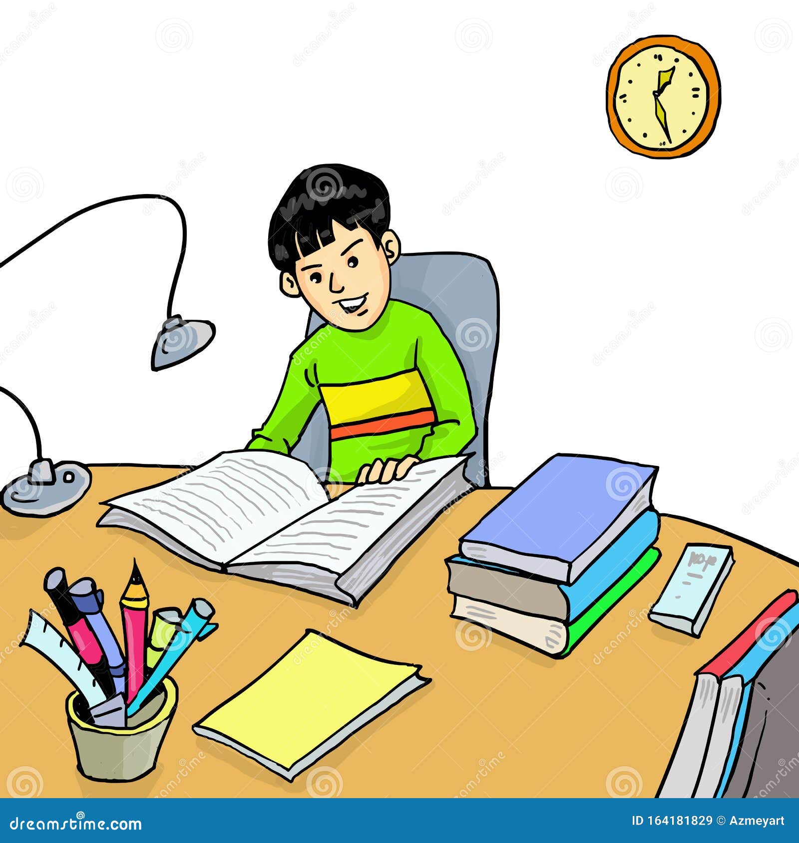 Young Boy Study Hard To Success in Exam Stock Illustration ... Young Boy Study Hard To Success in Exam Stock Illustration ...