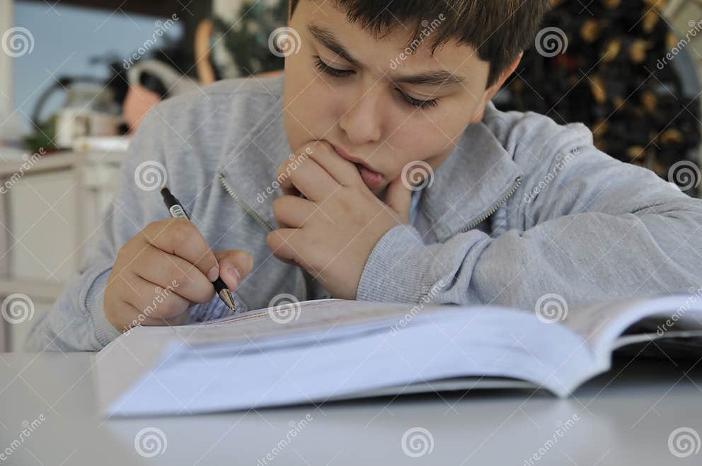 Young boy studying stock image. Image of language, lifestyle - 11195463