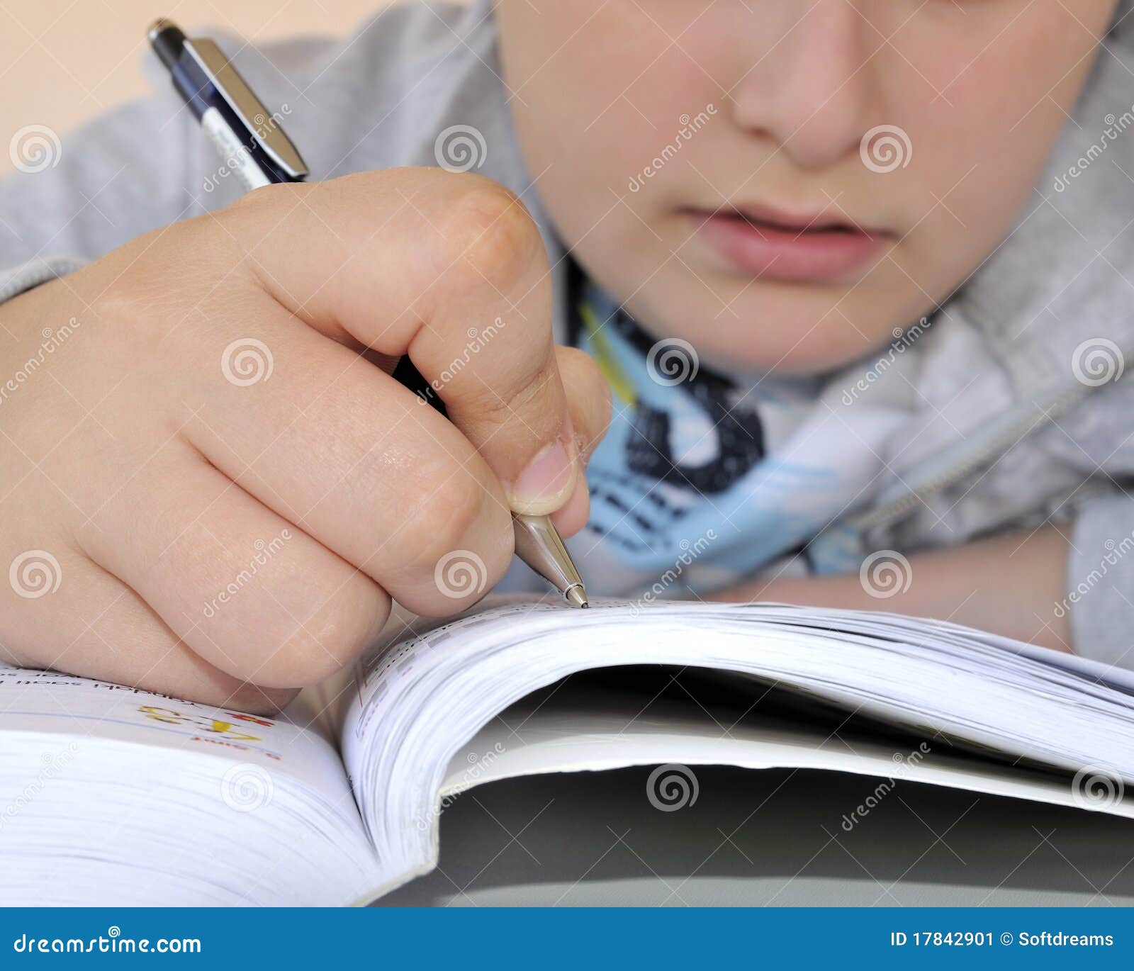 Young boy studying stock image. Image of education, books - 17842901