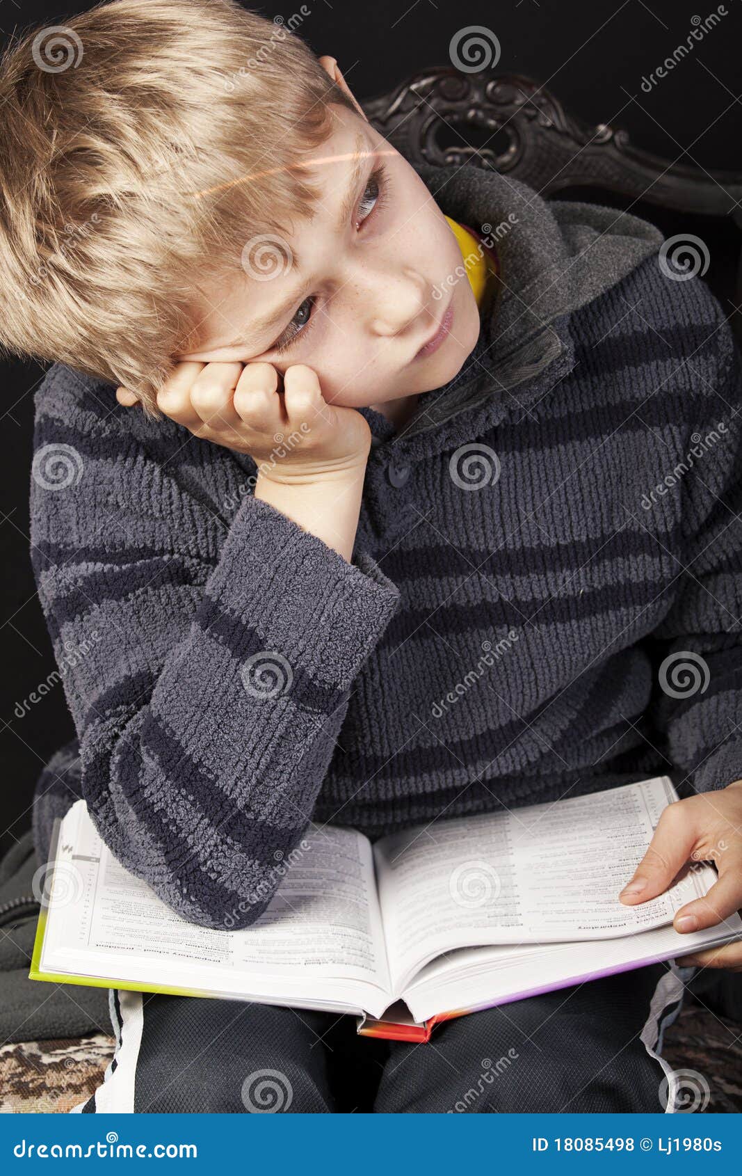 Young boy studying stock photo. Image of blonde, child - 18085498