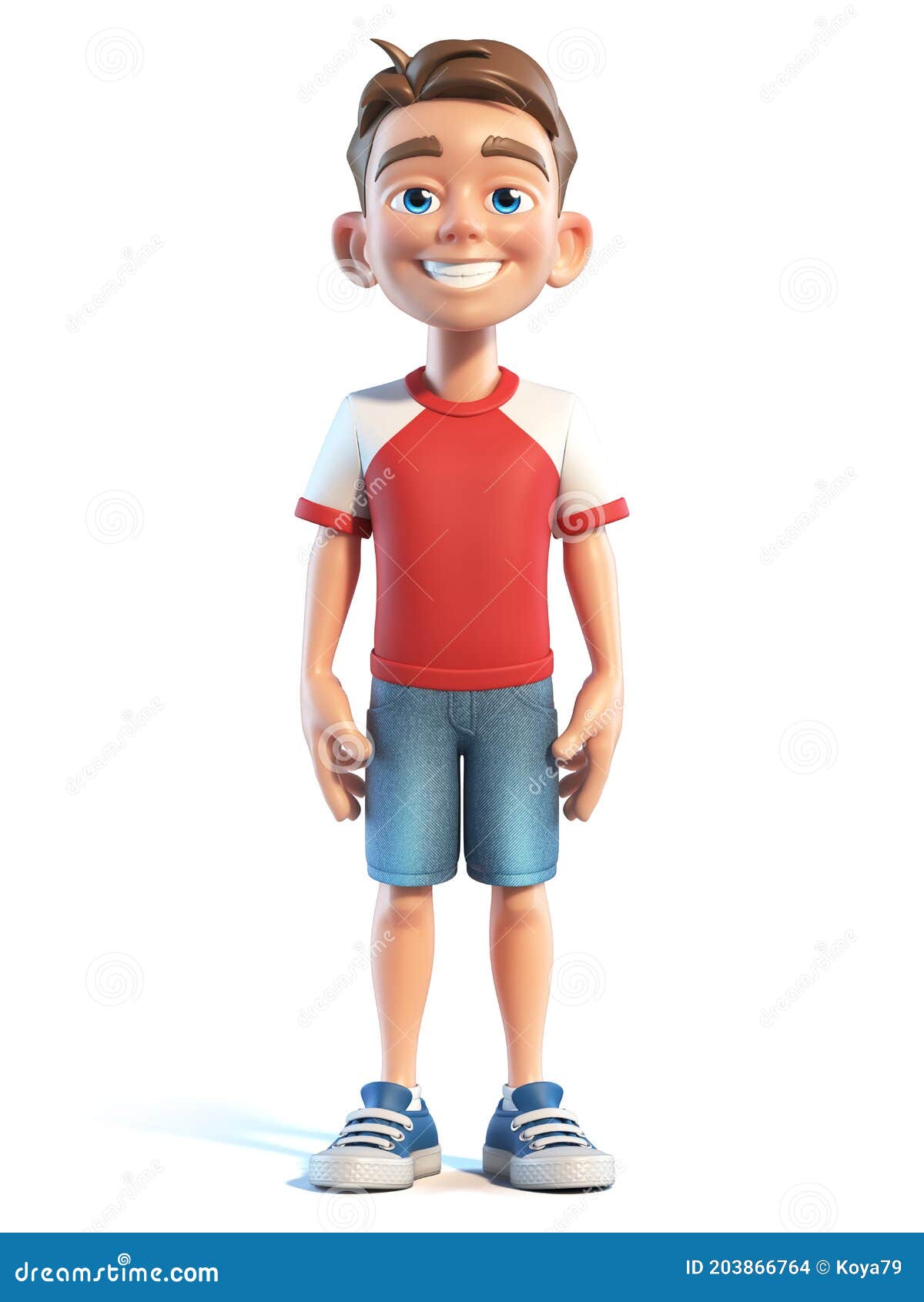 Young Boy Stylized Cartoon Character, School Kid 3d Rendering Stock ...