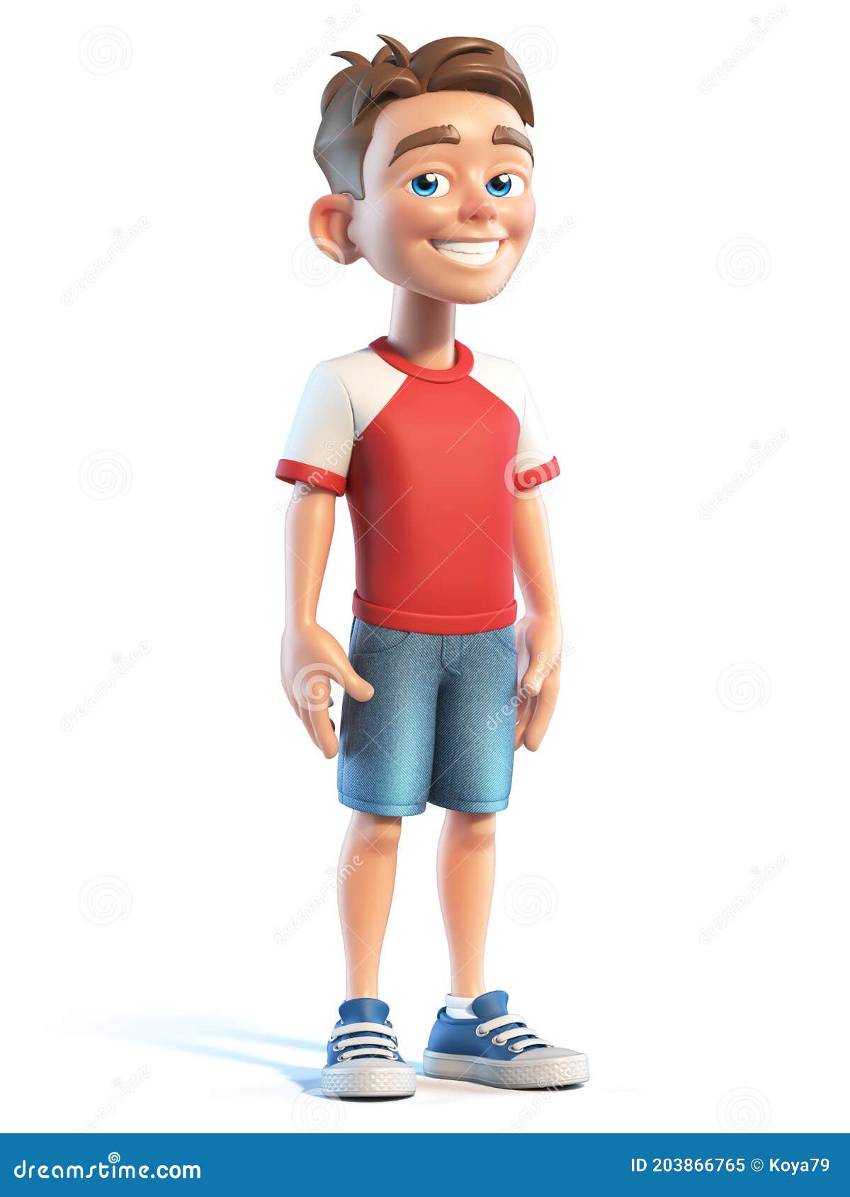 Young Boy Stylized Cartoon Character, School Kid 3d Rendering Stock ...