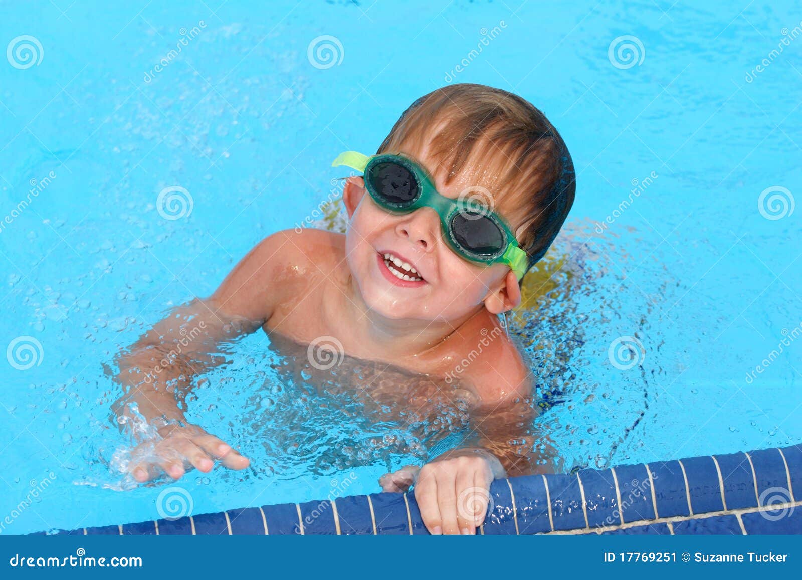 Young Boy Swimming in a Pool Stock Image - Image of young, healthy ...