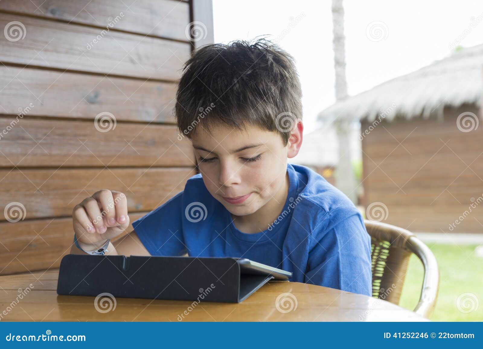 Young Boy and a Tablet Digital Stock Photo - Image of global, mobility ...