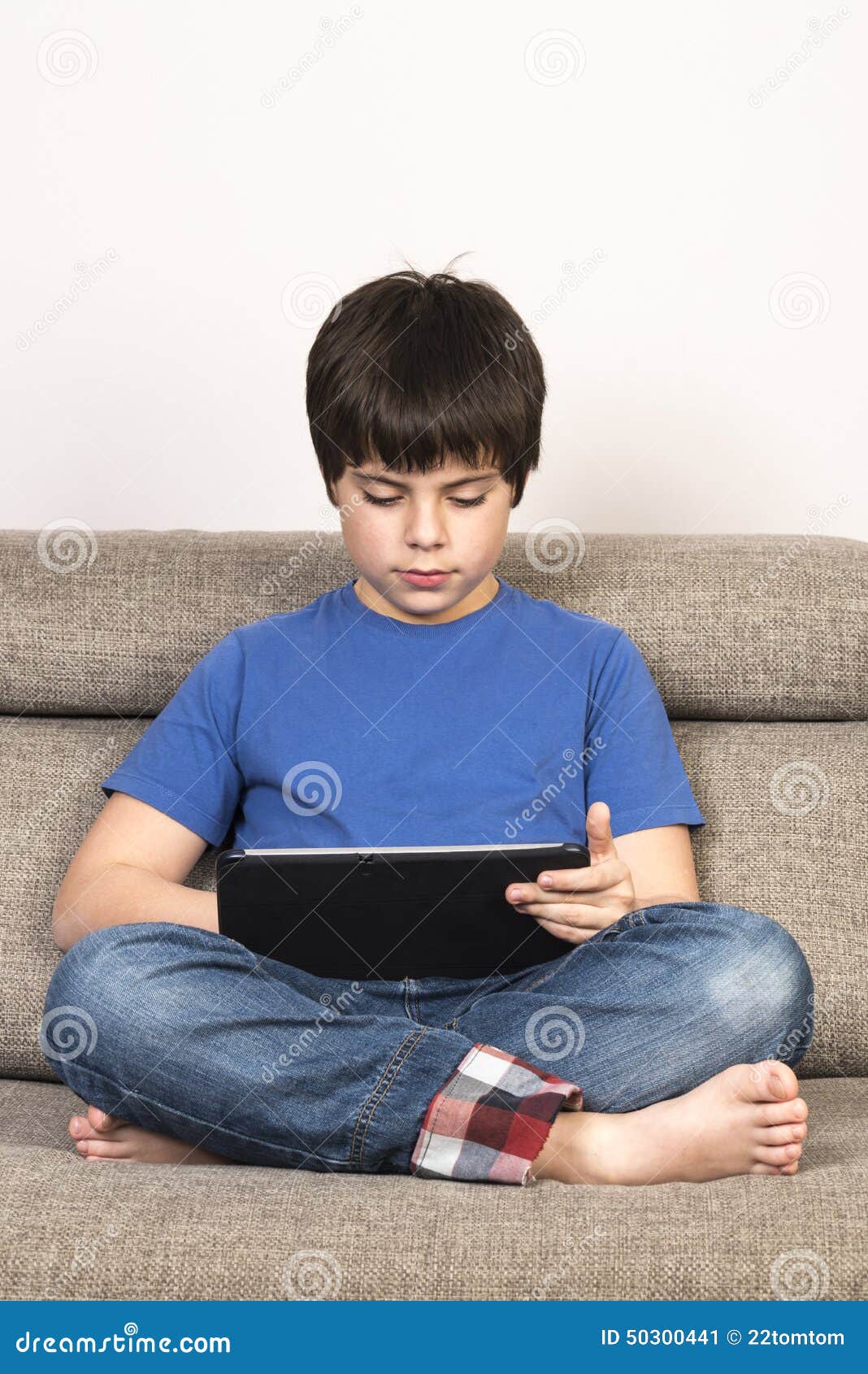 Young Boy and a Tablet Digital Stock Image - Image of schoolboy ...