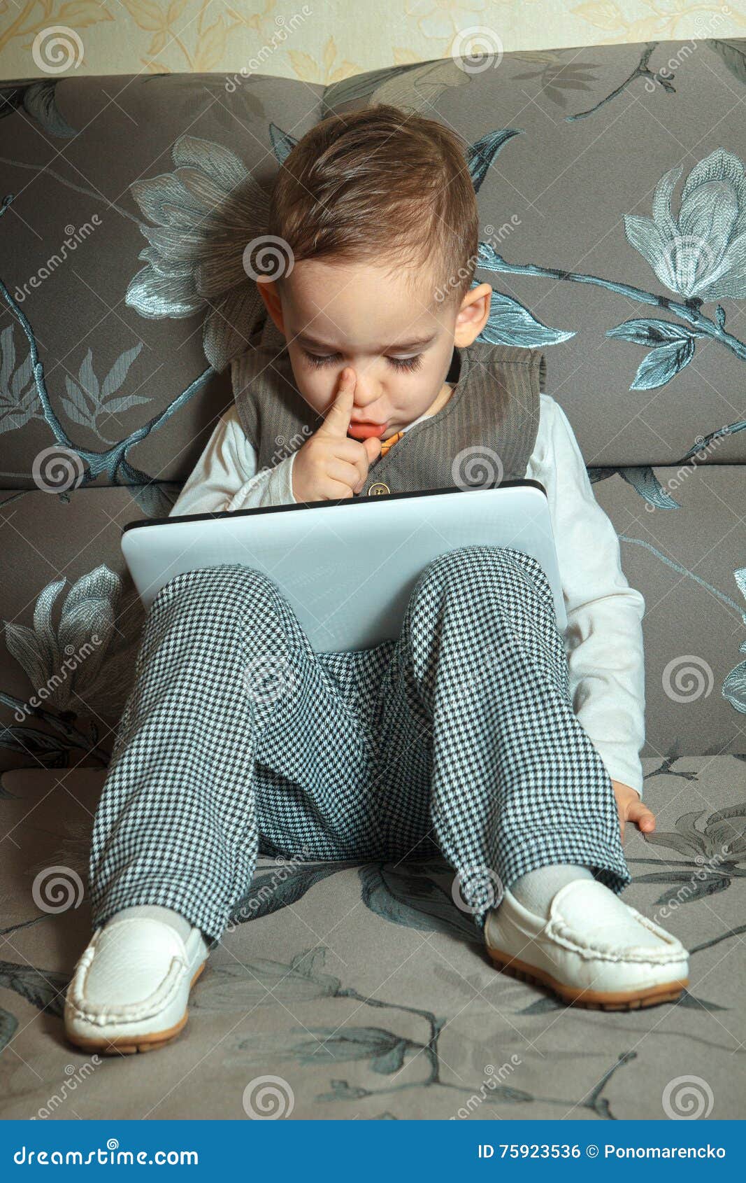 Young boy with tablet stock photo. Image of smart, cute - 75923536