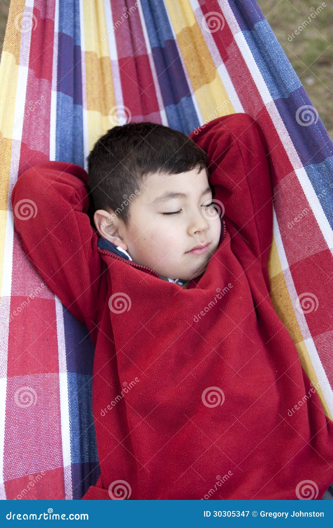 Boy Takes a Nap on Hammock. Stock Image - Image of childhood, sleep ...