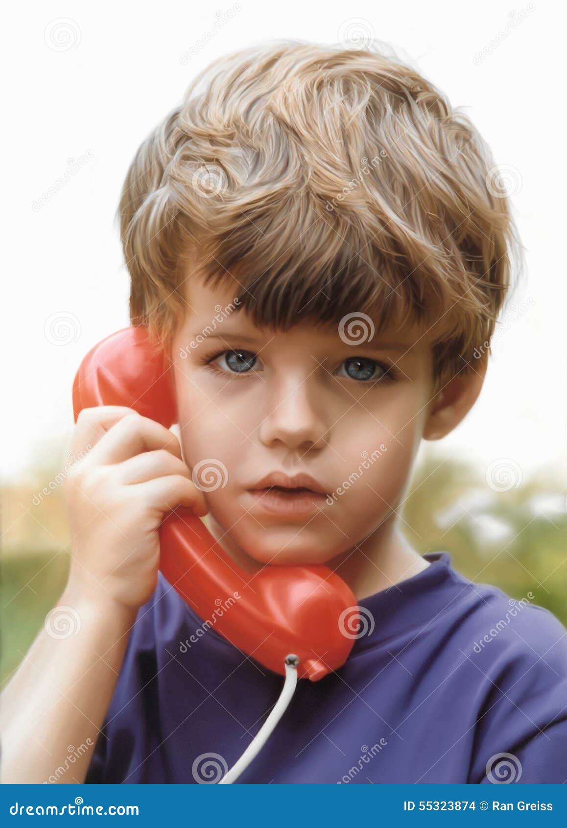 Young Boy Talking on the Phone Stock Photo - Image of boys, kids: 55323874
