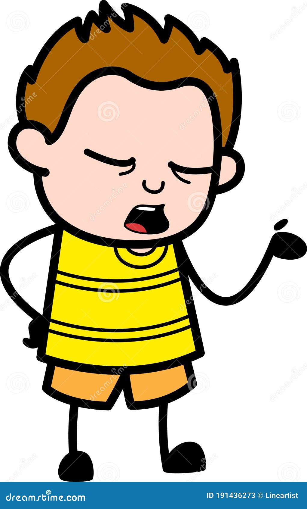 Young Boy Talking Unamused Face Cartoon Stock Illustration ...