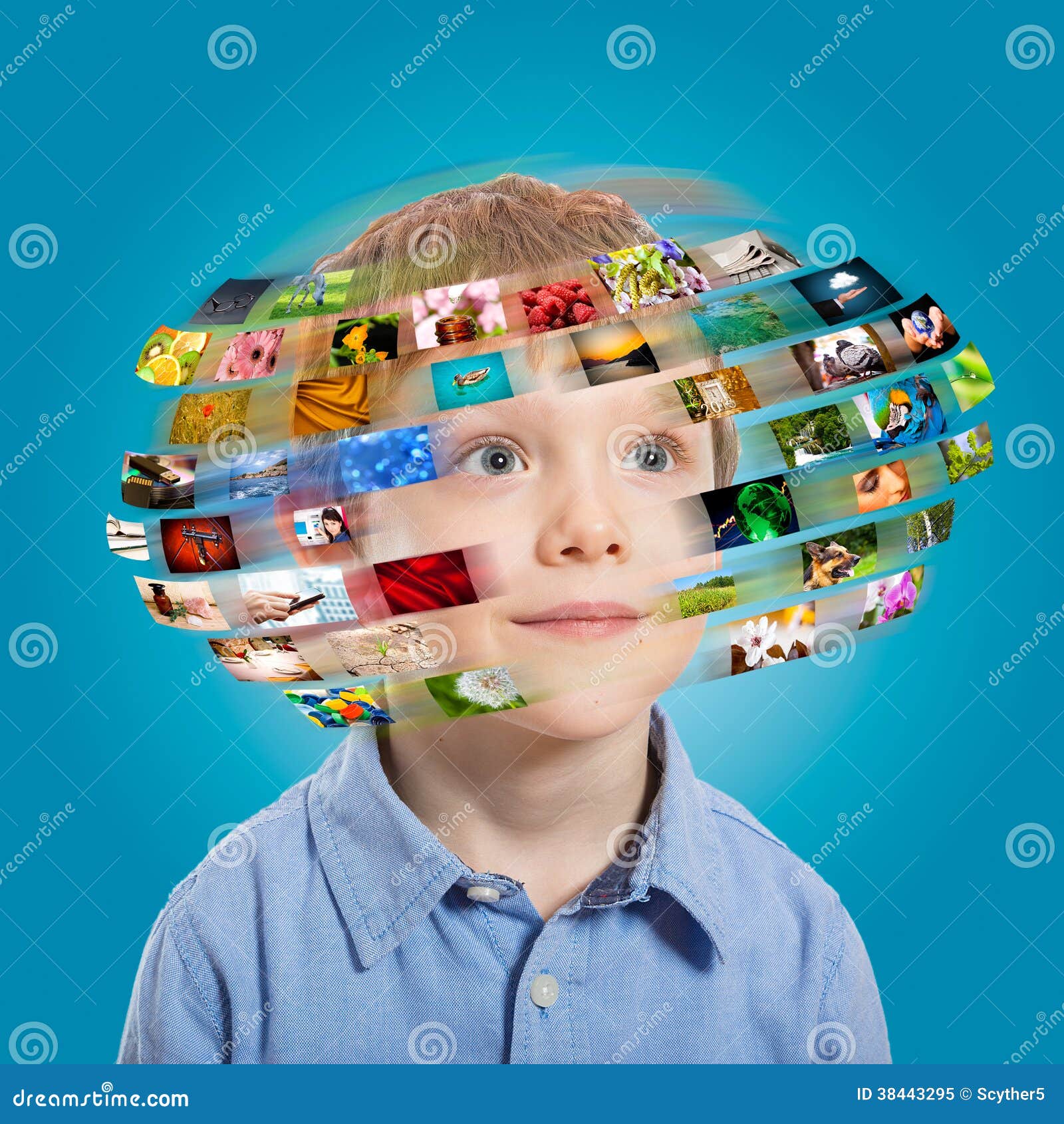 Young Boy. Technology Concept. Stock Image - Image of information ...