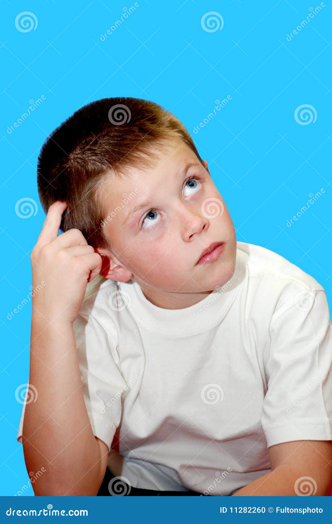 Young boy thinking stock photo. Image of thoughtfulness - 11282260