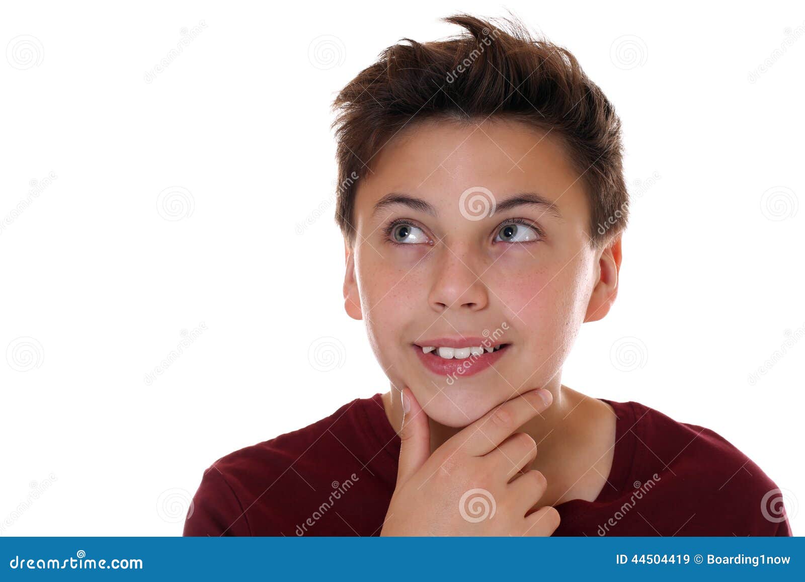 Young Boy Thinking Isolated Stock Image - Image of thinking, ideas ...