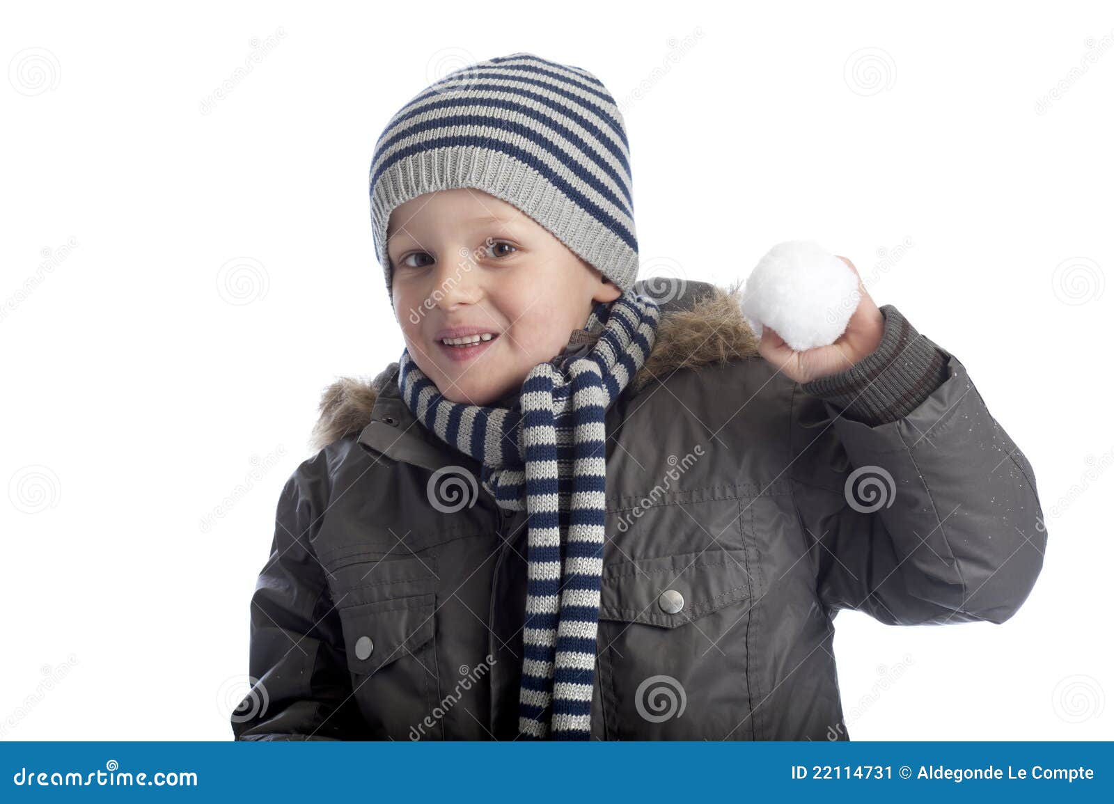 Young Boy Throwing a Snow Ball Stock Image - Image of color, caucasian ...