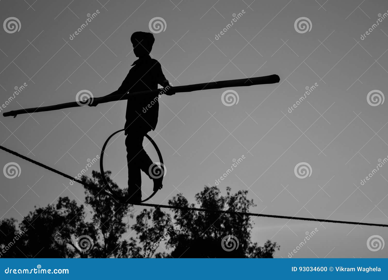 Young Boy Tightrope Walking, Slacklining, Funambulism, Rope Balancing ...