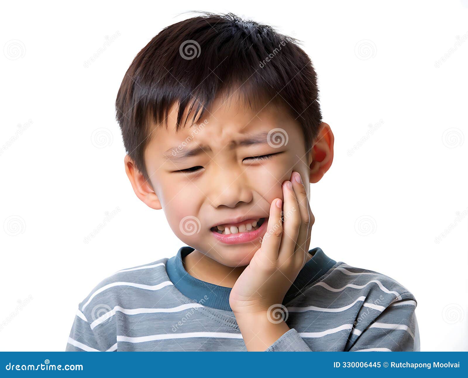 Young Boy with Toothache on a White Background Stock Illustration ...