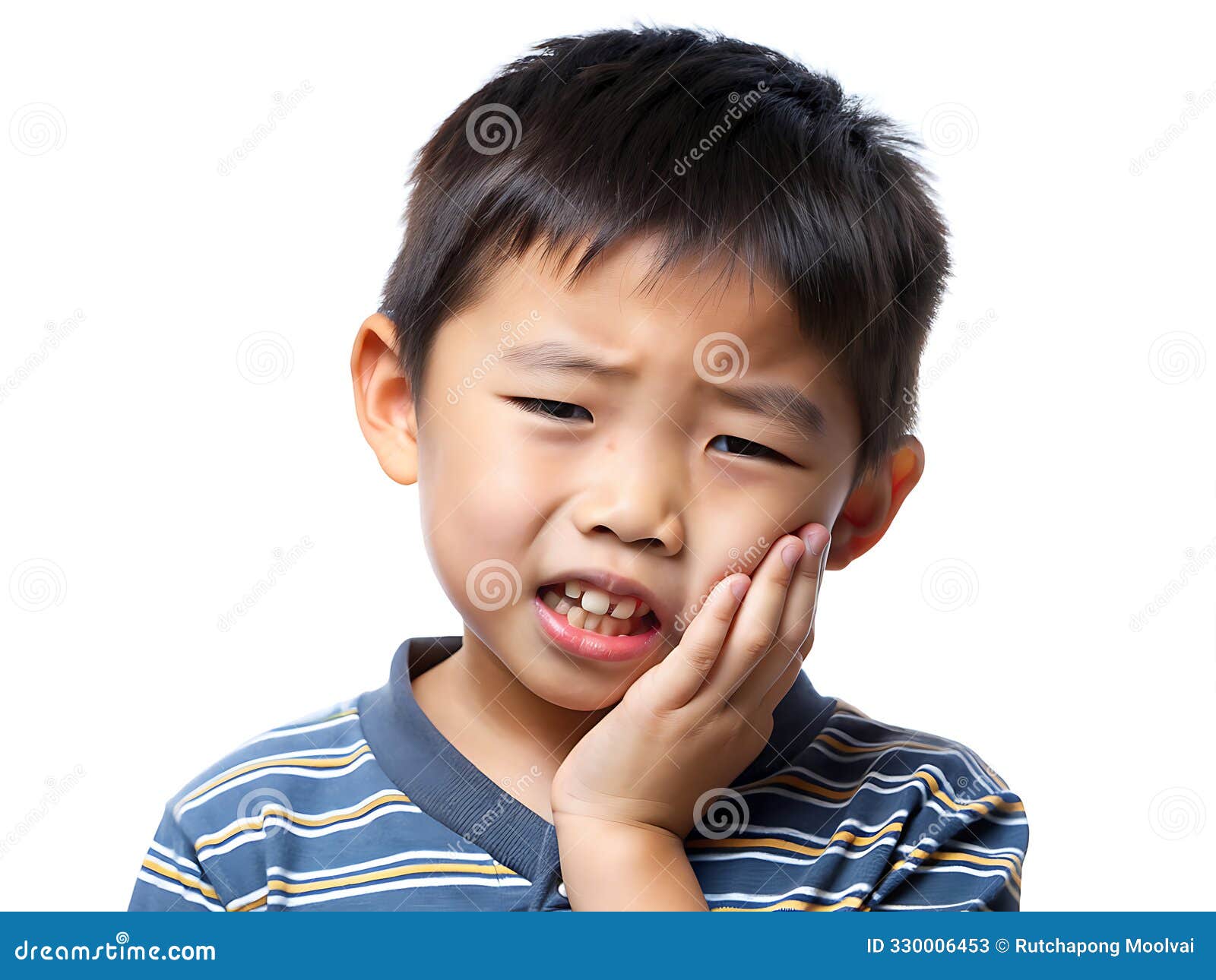 Young Boy with Toothache on a White Background Stock Illustration ...