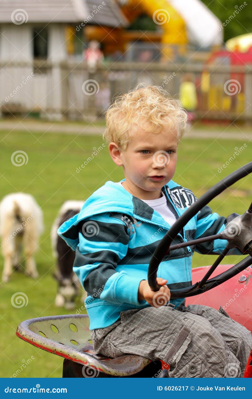 Young boy at the tractor stock image. Image of harvest - 6026217