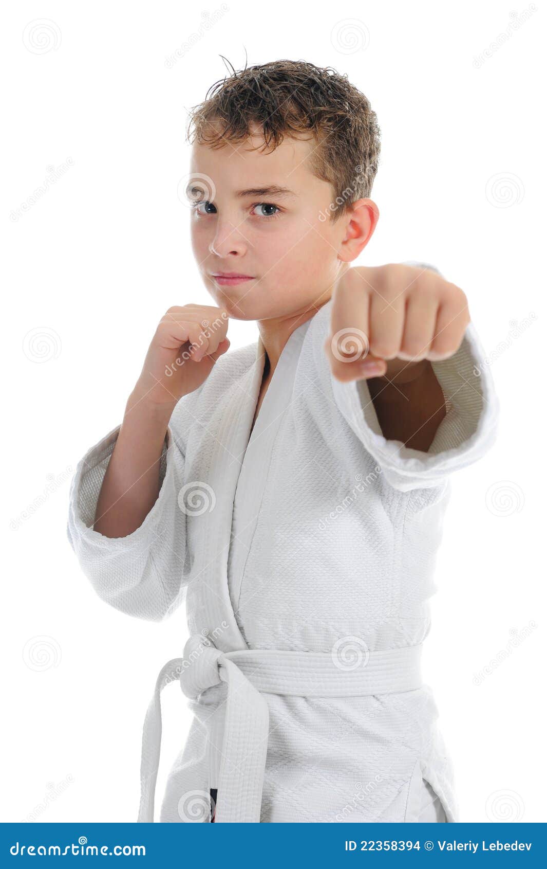Young boy training karate. stock photo. Image of judo - 22358394